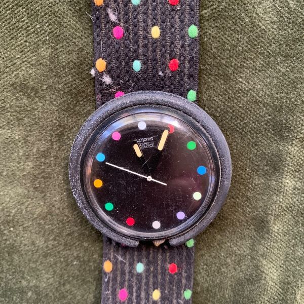 SWATCH, Vintage Pop 1989 â Rush Hourâ elastic band watch | WatchCharts ...