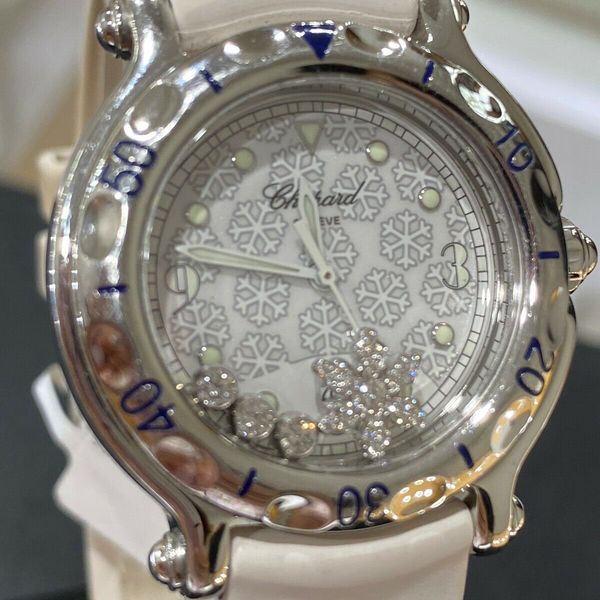 CHOPARD Happy Sport Diamond Snowflake Ladies Watch (rubber strap) with ...