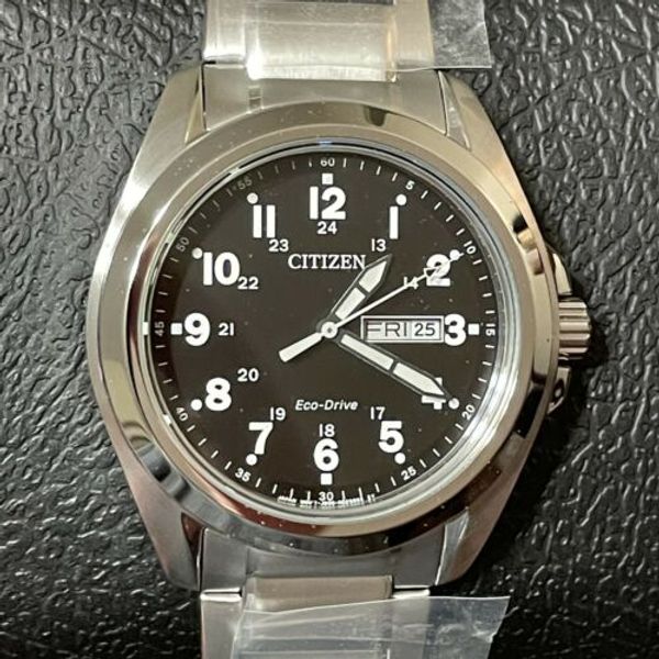 Citizen Eco-Drive Garrison Men's Black Stainless Steel Field Watch ...