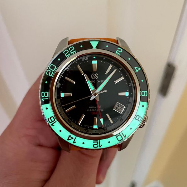 FS: Grand Seiko SBGJ239 Hi-Beat GMT + OEM orange rubber and tang LNIB ...