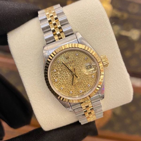 2002 ROLEX LADY DATEJUST 26 REF 69173 18K 750 YELLOW GOLD DIAMOND DIAL ...