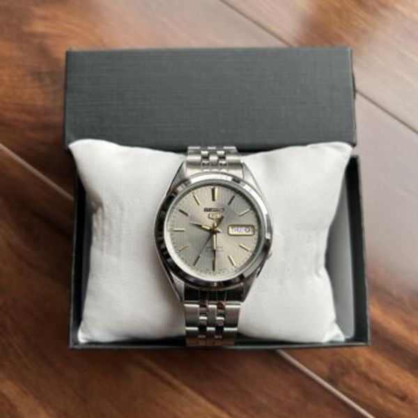 Seiko 5 Sports SNKL19 Men's Gray Sunburst Datejust Automatic Watch 7S26 ...