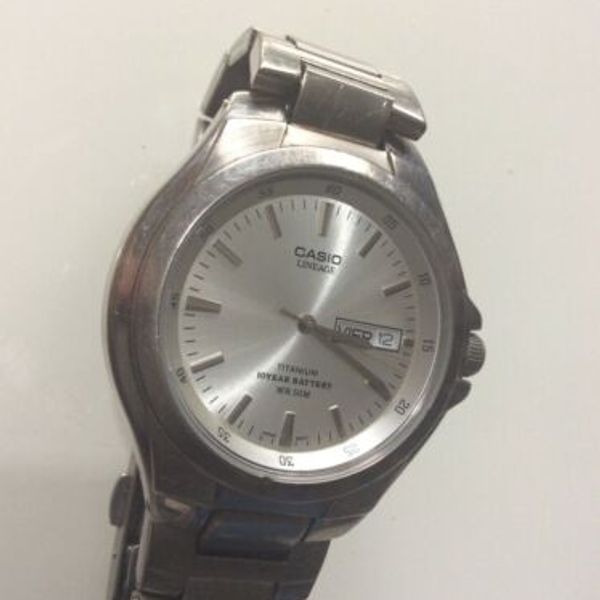 Rare Casio LINEAGE LIN-171 Titanium Analog Silver Men s Watch ...