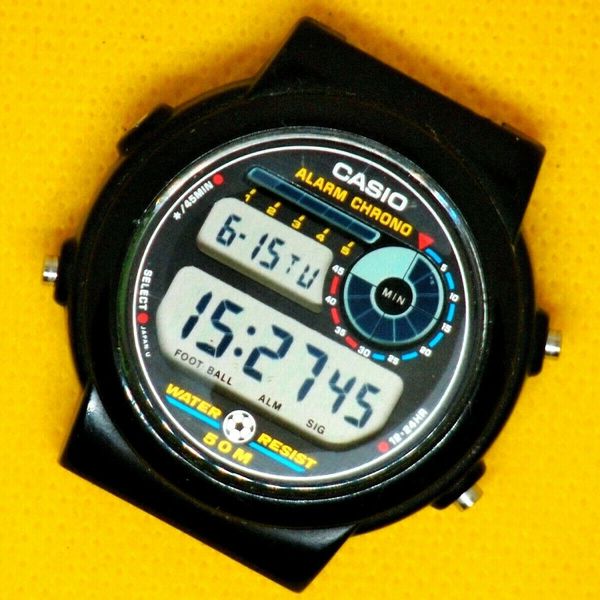 VTG Rare Casio Foot Ball watch, Ref. TRW 10, with Timer, Alarm, special ...
