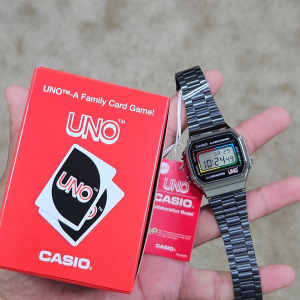 Casio x UNO Collaboration Model - Limited Edition Digital Watch (A168WA ...