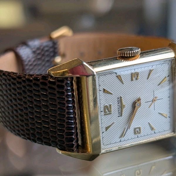 Vintage Longines 10k Gold Filled Rectangle Case Manual Wind Wrist Watch ...