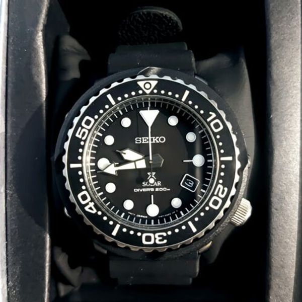 Seiko Tuna Prospex SNE497P1 Solar Black Dial Soft Resin Quick Release ...