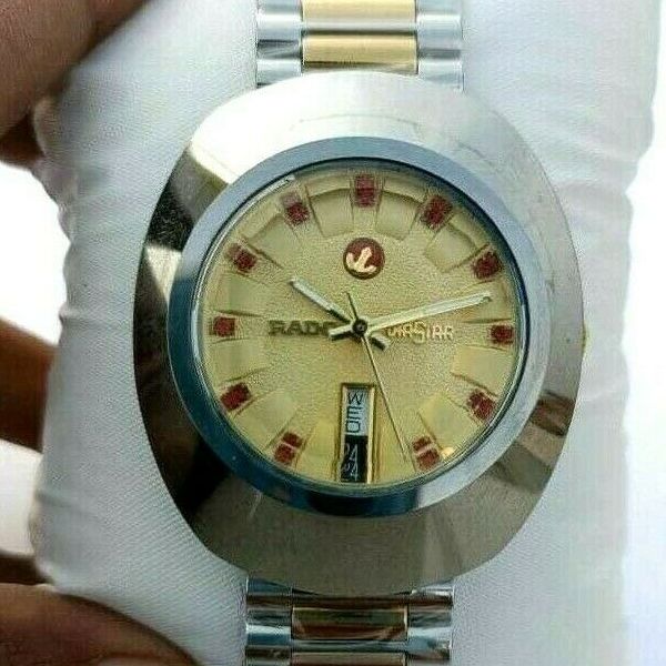 Vintage Rado Diastar Automatic 36mm Two Tone Men's Wrist Watch Red ...
