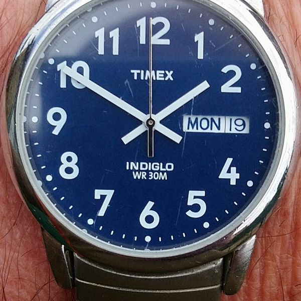 Vintage Timex Blue Indiglo. Easy Reader Dial. New Battery. GWO ...