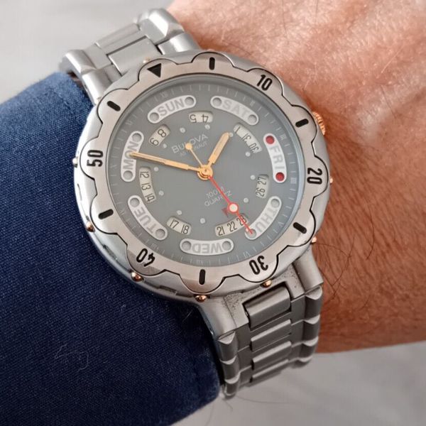 BULOVA Astronaut 100Mt. movement ETA 955.132 inner caseback E1119 steel ...