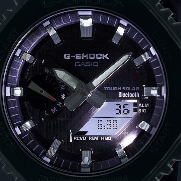 CASIO G-SHOCK GBM-2100A-4B PURPLE "CASIOAK" SOLAR BLUETOOTH G-STEEL ...