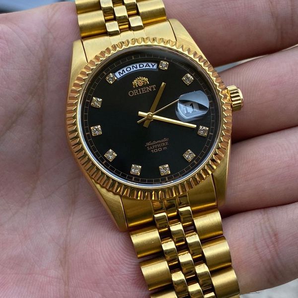 [WTS] Very Rare Orient President Day Date Full Gold. Black Diamond Dial ...