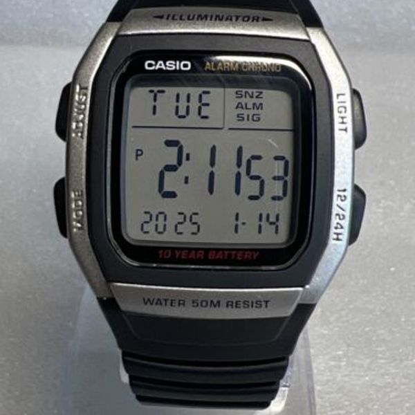 CASIO W-96H-1AVES MENS DIGITAL QUARTZ WATCH W/ BATTERY TIMER ALARM LED ...