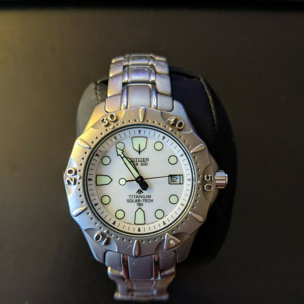 Rare Men's Citizen Titanium Solar-Tech 180 WR 200 Watch - 7875 H04937 ...