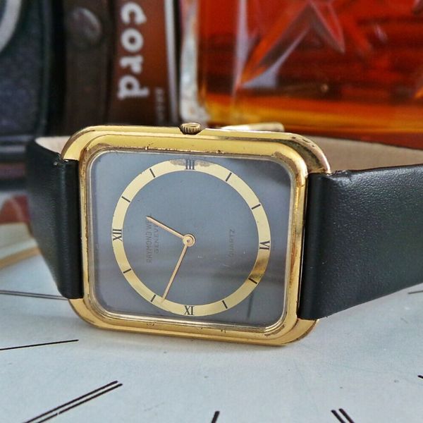 RAYMOND WEIL TANK QUARTZ 18K GOLD ELECTROPLATED GENTS WATCH ...
