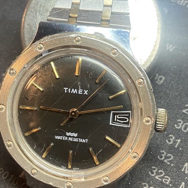 Mens 70s British sports watch Rare Black Dialed Timex Date Racing Watch ...