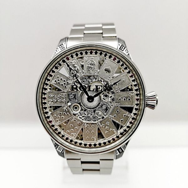 Vintage Rolex Lever Re-Cased Pocket Movement Watch Skeleton Playing ...