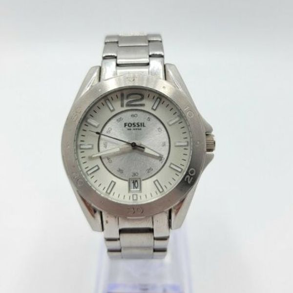 Men's Fossil AM-4233 Stainless Steel Calendar Quartz Dress Watch New ...