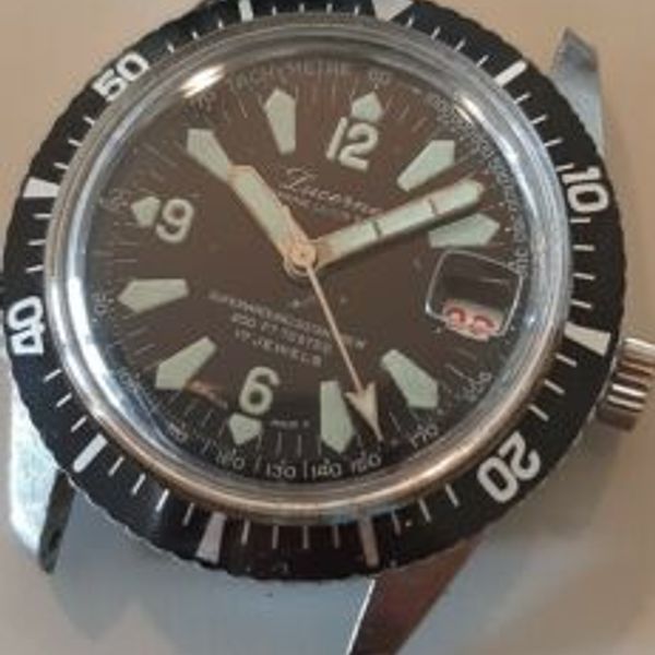 Vintage Lucerne Mens Wrist Watch Marine Luxus Diver 200FT Skin Diver ...