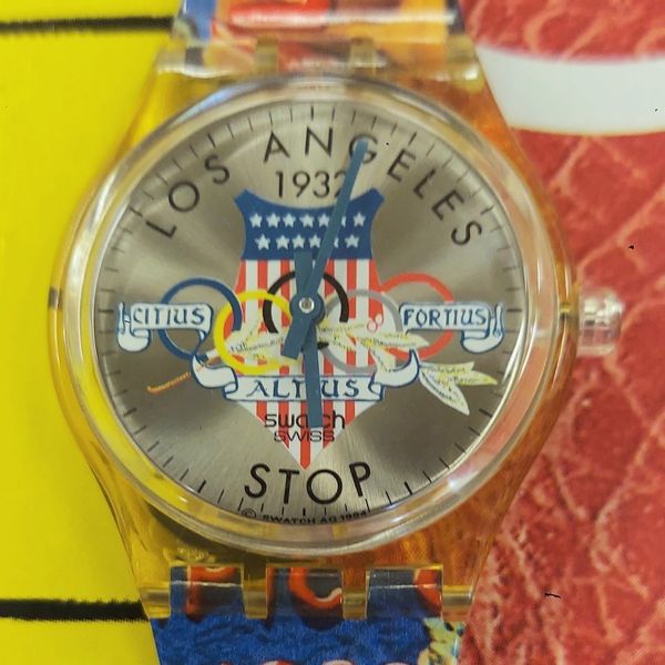 Vintage Swatch STOP Watch LOS ANGELES 1932 SSZ100 1994 Olympic Specials ...