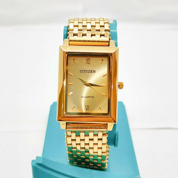 Citizen Full Gold Slim Square Dial Men's Quartz Stainless Steel Men's ...