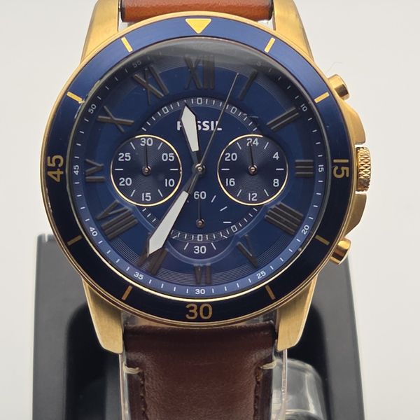 Fossil FS5268 Menâ s Chronograph Watch Blue Dial, Fresh Battery ...