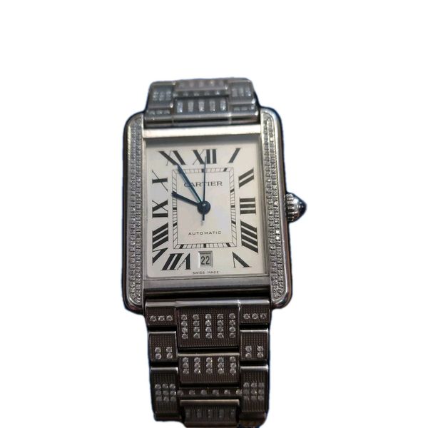 Cartier Tank Iced Out Men's Watch | WatchCharts Marketplace
