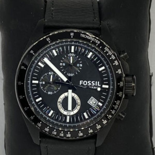 Fossil Decker CH2601 Men's Black Leather Analog Dial Quartz Genuine Watch HO428 | WatchCharts ...