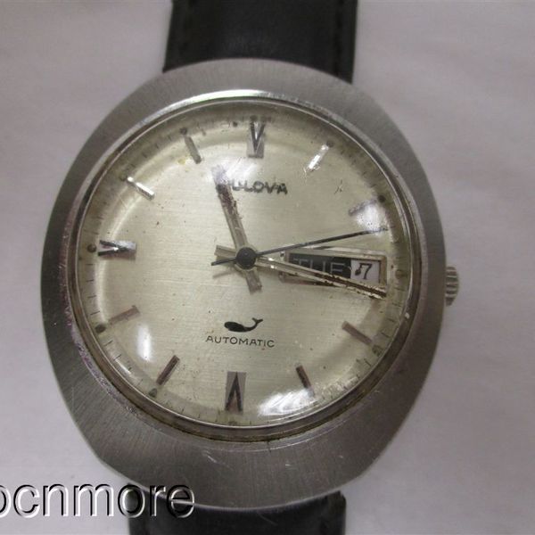 VINTAGE BULOVA AMERICAN CLIPPER DAY DATE WHALE AUTOMATIC WATCH MENS N0 ...