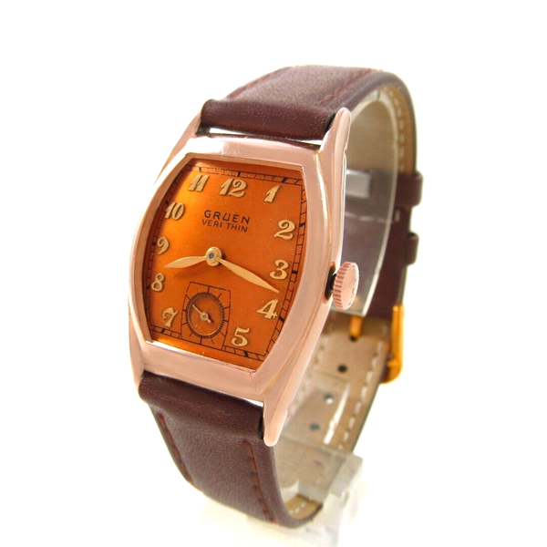 Stunning 1940's Original GRUEN VERI-THIN Rose RGP Men's Vintage Watch ...