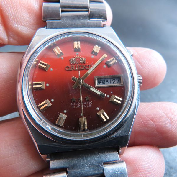 Japan Orient Three Star Daydate Automatic Men Watch | WatchCharts ...