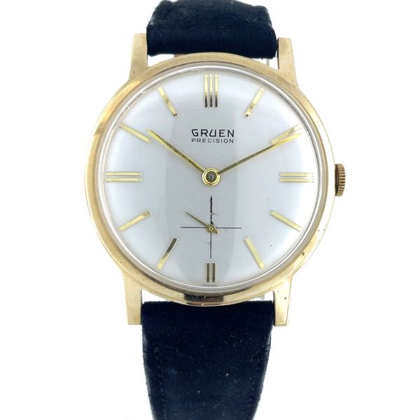 Vintage Gruen Precision 510 Watch Men’s 34mm Silver 1960s Model w ...