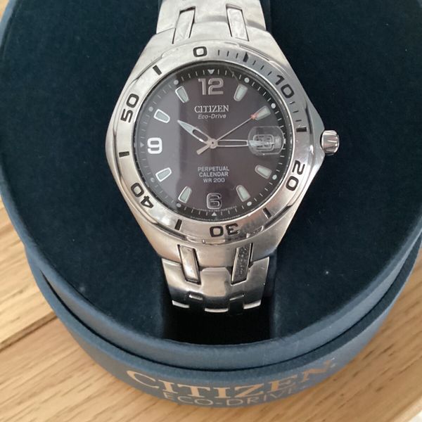 Citizen Eco Drive Perpetual Calendar WR200 40 Mm Steel Men's E760 ...