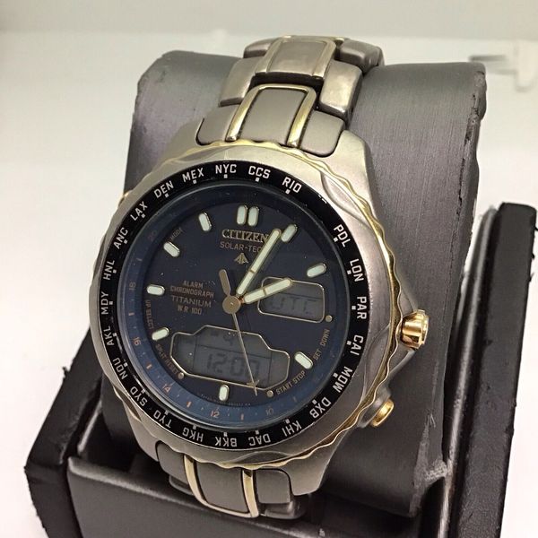 Citizen Eco Drive C605-Q00567 Alarm Chronograph Titanium Made Men's ...