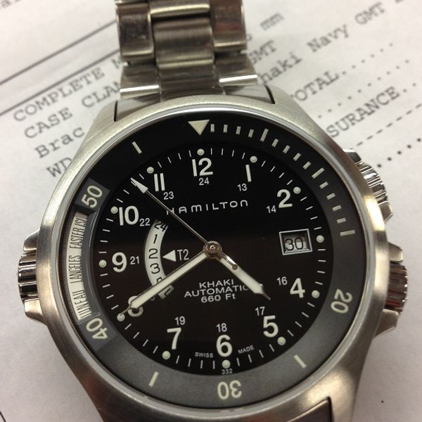 Hamilton Khaki Navy GMT on bracelet (h77615133) - $495 | WatchCharts