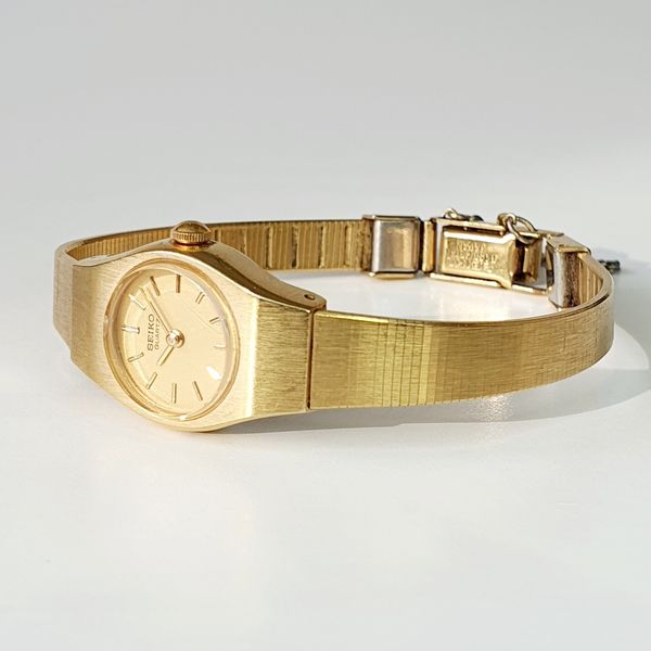 1983 Seiko Ladies Dress Watch Quartz All Gold Tone Working New Battery ...