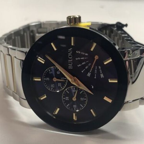 Bulova Modern Blue Dial Two Tone Men's Watch - 98C123 MSRP: $425 ...
