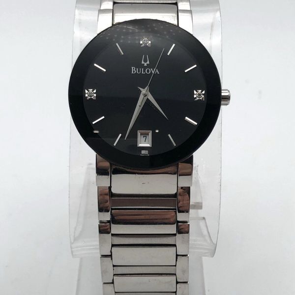 BULOVA Diamonds Men Wrist Watch 96D18 **Satisfaction Guarantee ...