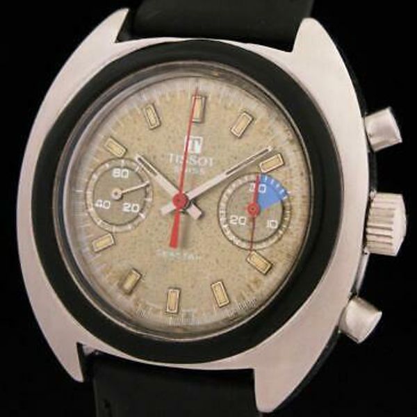 AWESOME 41mm Vintage TISSOT SEASTAR Chronograph S.STEEL WATCH Valjoux ...
