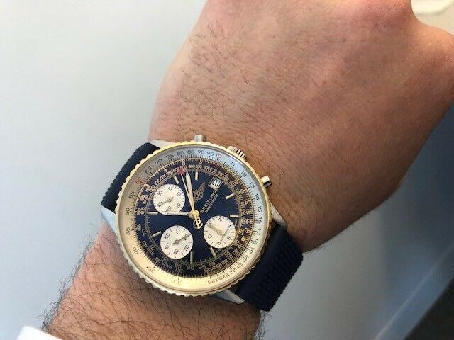 Breitling Navitimer D13322 Blue Face 18k Gold/Stainless Steel ...