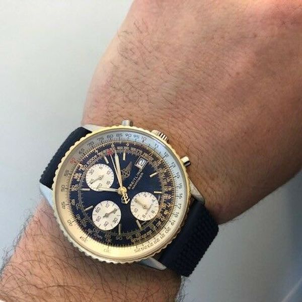 Breitling Navitimer D13322 Blue Face 18k Gold/Stainless Steel ...