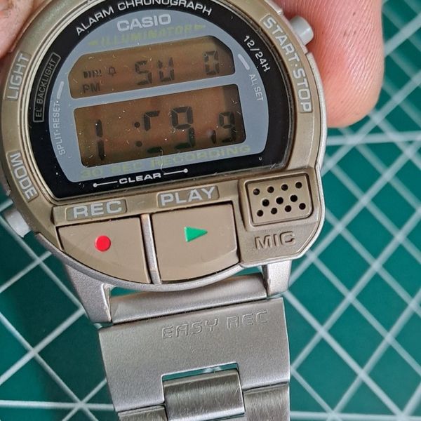 Iper Rare Vintage 90s Casio A-V1 Easy Rec 30sec Recorder Watch *Spare ...