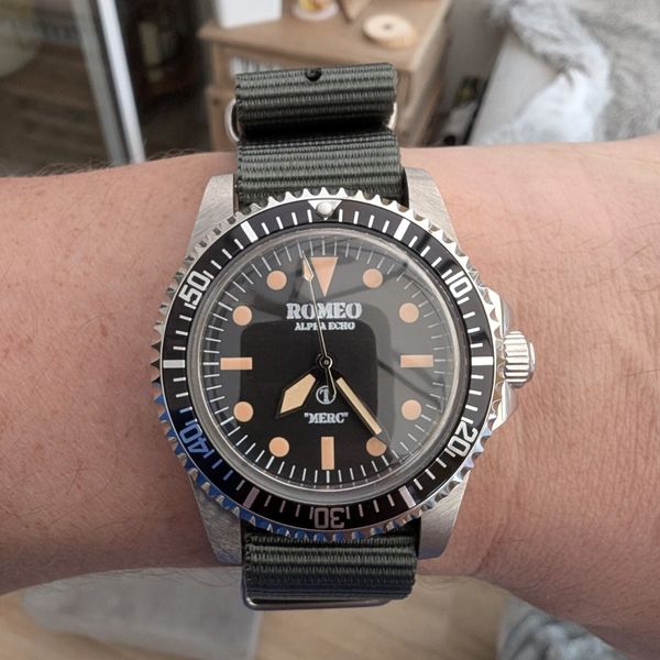 Romeo Alpha Echo MERC Seiko NH38 Automatic Watch CWC NATO Strap Sub ...