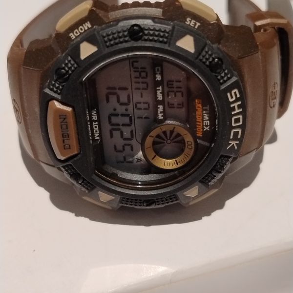 Timex Shock Expedition Indiglo Military Style Brown Digital Watch ...