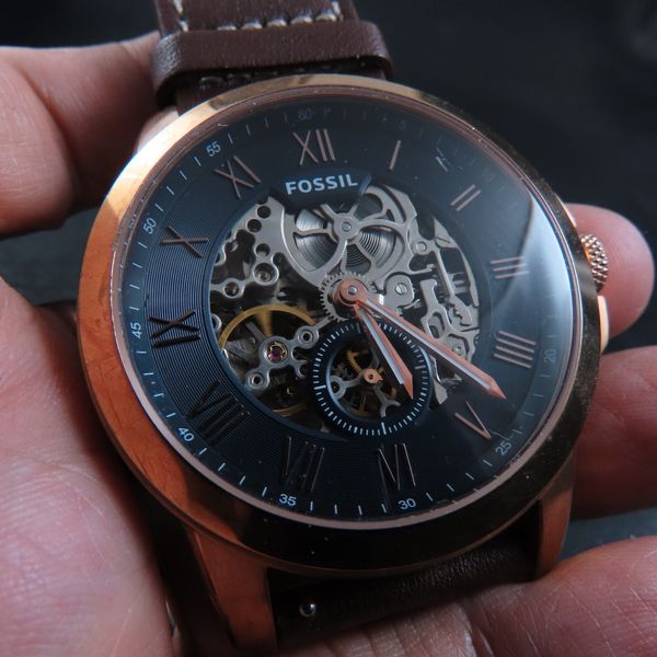 All Steel Fossil Skeleton Automatic Men Watch | WatchCharts Marketplace