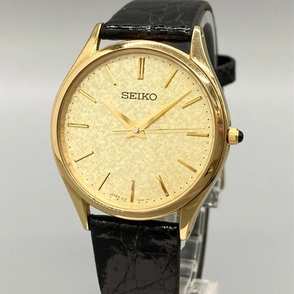[Near MINT] Seiko Dolce 8J41-0AJ0 Gold Dial Quartz Mens Vintage Watch ...