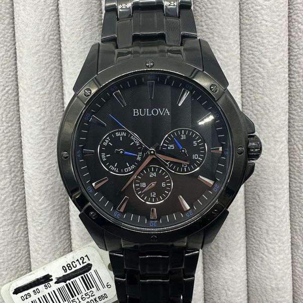 Bulova Classic 43mm Stainless Steel Black Dial Black Band Men's Watch ...