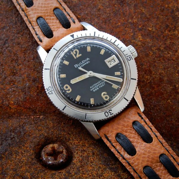 Bulova 1966 Snorkel 666 Cal. 11AFACD Black Tritium Explorer Dial Divers ...