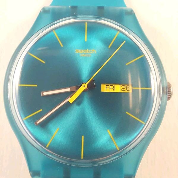 Swatch Swiss Teal Watch, NEW, Needs Battery | WatchCharts Marketplace