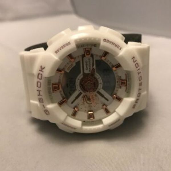 casio g shock watch In White With Rose Gold Hands | WatchCharts